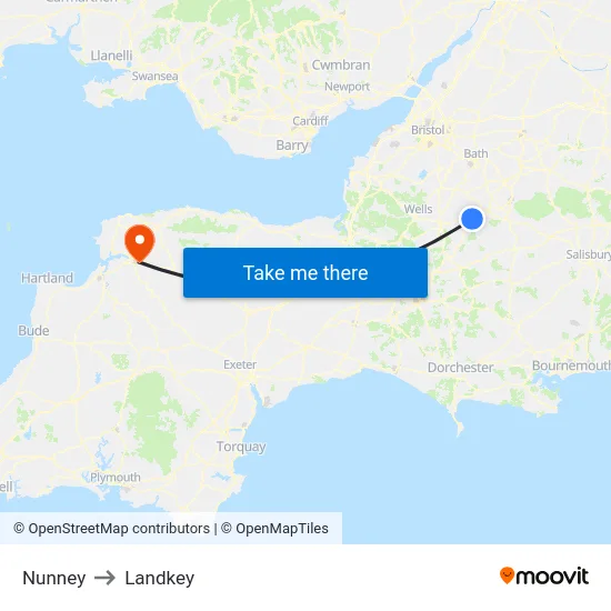 Nunney to Landkey with public transportation