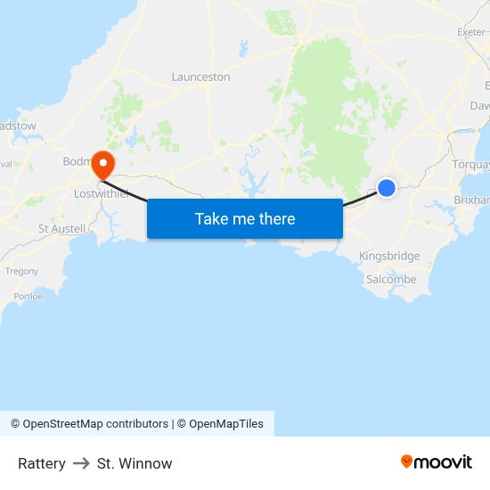 Rattery to St. Winnow with public transportation