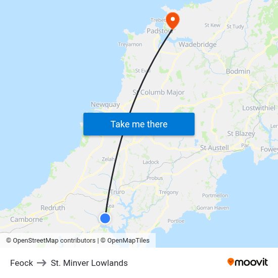 Feock to St. Minver Lowlands with public transportation