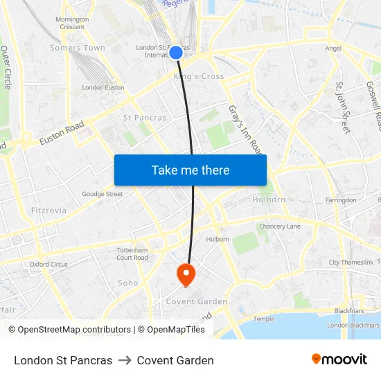 London St Pancras to Covent Garden with public transportation