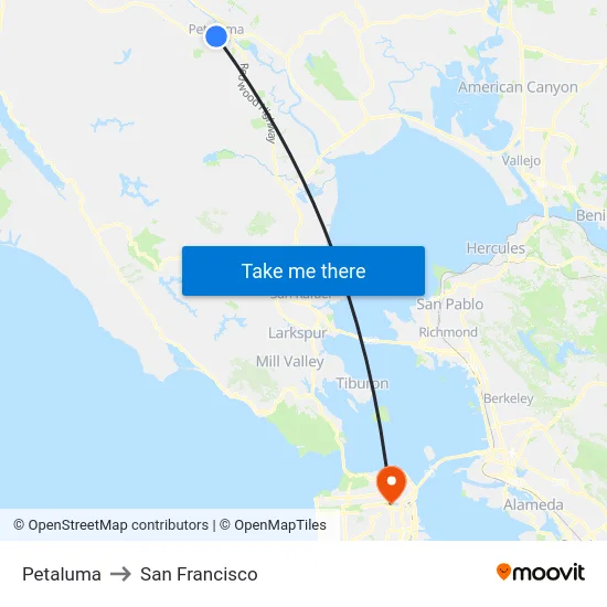 Petaluma to San Francisco with public transportation