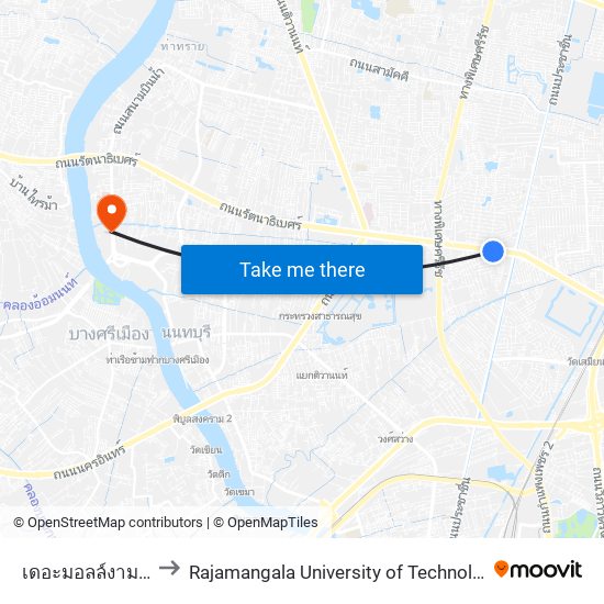 เดอะมอลล์งามวงศ์วาน the Mall Ngamwongwan to Rajamangala University of ...