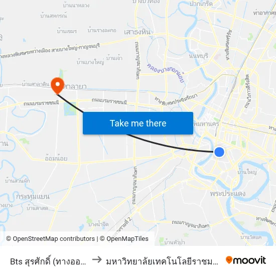 Bts สุรศักดิ์ (ทางออก3);Bts Surasak (Exit 3) to มหาวิทยาลัยเทคโนโลยีราช ...