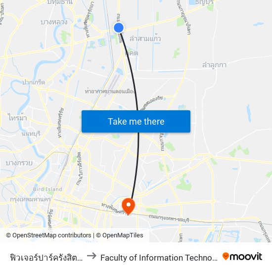 ฟิวเจอร์ปาร์ครังสิต Future Park Rangsit, ธัญบุรี to Faculty of ...