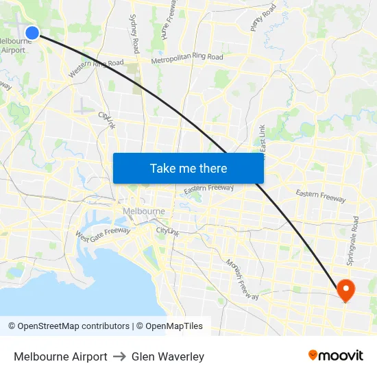 Melbourne Airport to Glen Waverley with public transportation