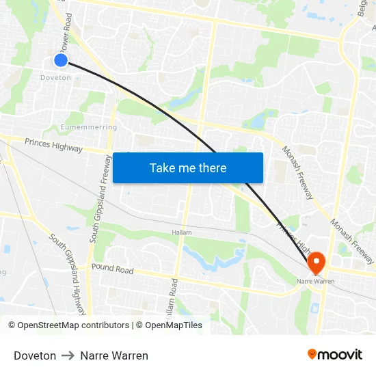 Doveton to Narre Warren with public transportation