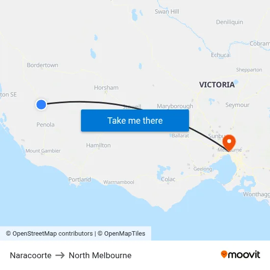 Naracoorte to North Melbourne with public transportation