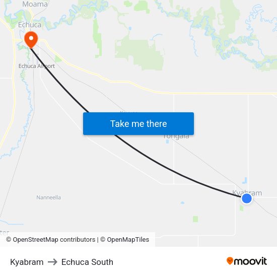 Kyabram to Echuca South with public transportation