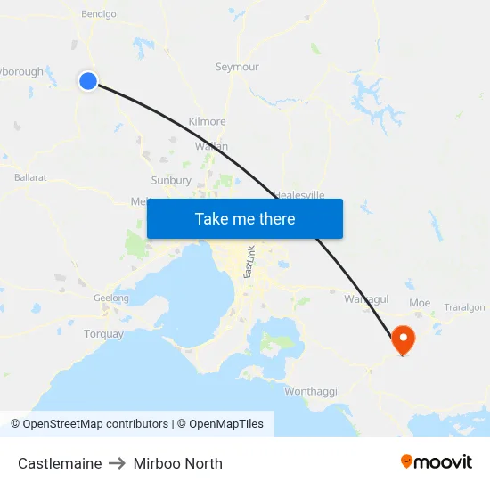 Castlemaine to Mirboo North with public transportation