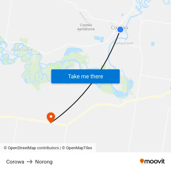 Corowa to Norong with public transportation