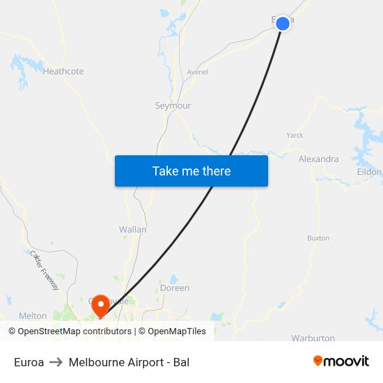 Euroa to Melbourne Airport - Bal with public transportation