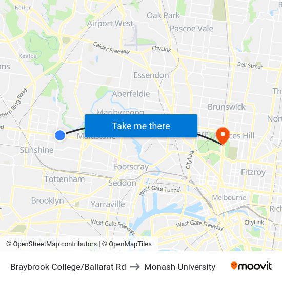 Braybrook College/Ballarat Rd (Braybrook) to Monash University with ...