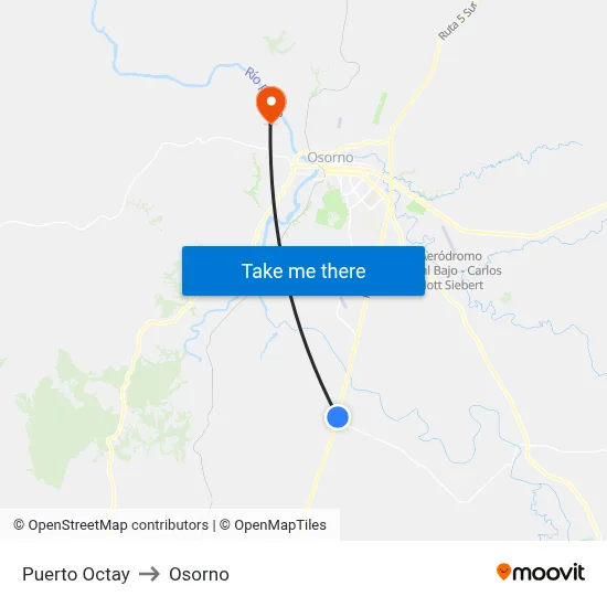 Puerto Octay a Osorno con transporte público