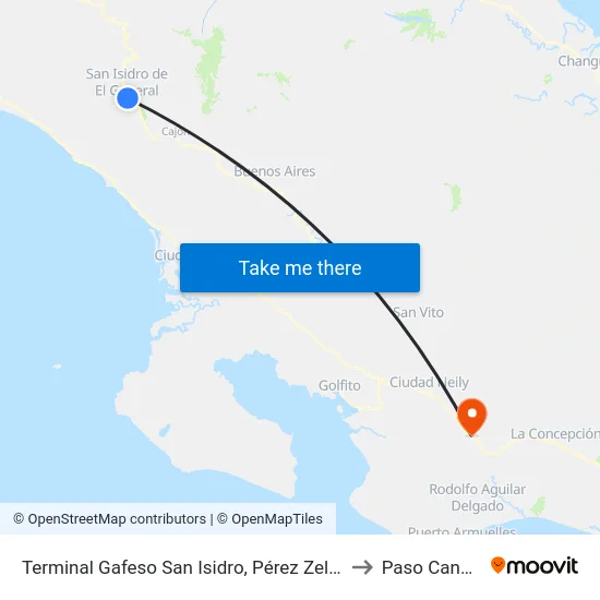 Terminal Gafeso San Isidro, Pérez Zeledón a Paso Canoas con transporte ...
