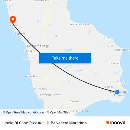Isola Di Capo Rizzuto to Belvedere Marittimo with public transportation