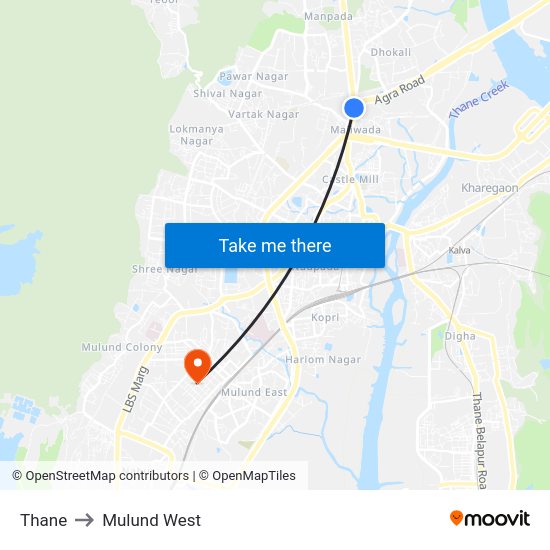 Thane to Mulund West with public transportation
