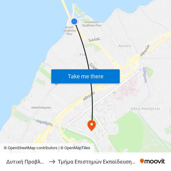 Δυτική Προβλήτα Ρίου - West Pier Of Rio to Τμήμα Επιστημών Εκπαίδευσης ...
