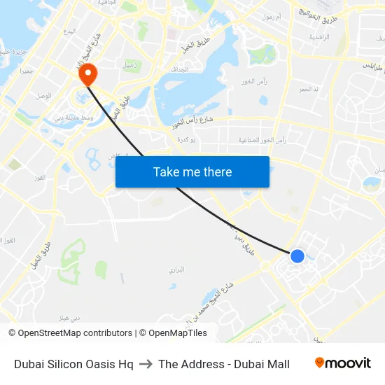 Dubai Silicon Oasis Hq to The Address - Dubai Mall with public ...