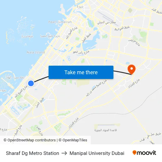 Sharaf DG Metro Station to Manipal University Dubai with public ...