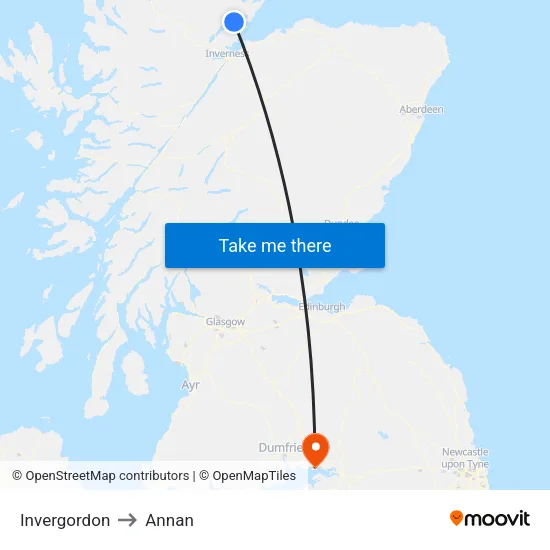 Invergordon to Annan with public transportation
