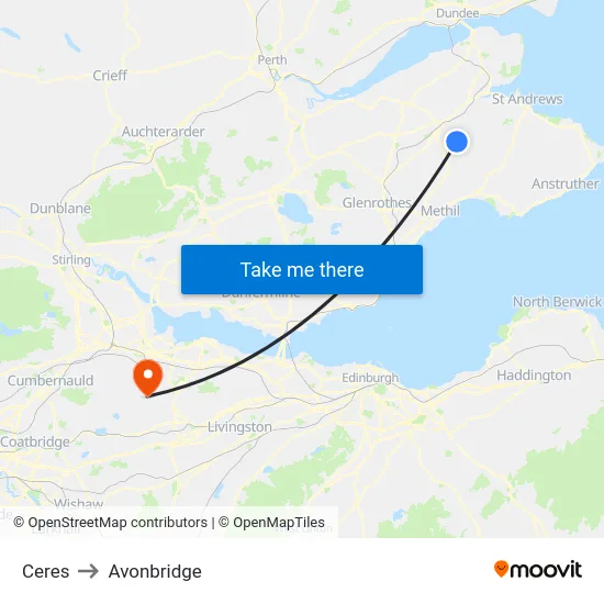 Ceres to Avonbridge with public transportation