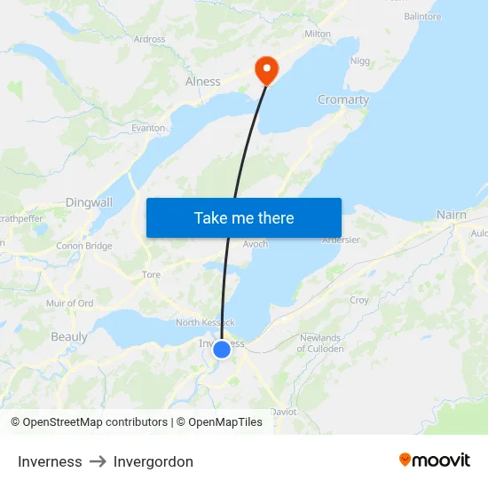 Inverness to Invergordon with public transportation