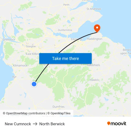 New Cumnock to North Berwick with public transportation