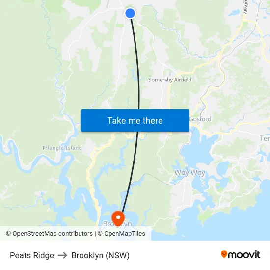 Peats Ridge to Brooklyn (NSW) with public transportation