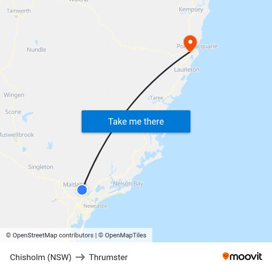Chisholm (NSW) to Thrumster with public transportation