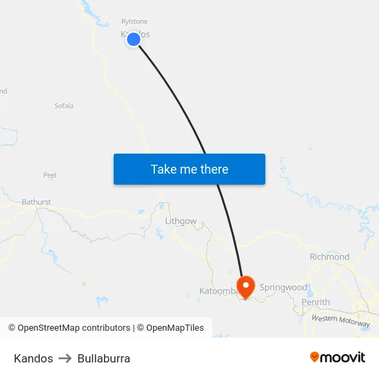 Kandos to Bullaburra with public transportation