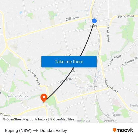 Epping (NSW) to Dundas Valley with public transportation