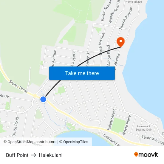 Buff Point to Halekulani with public transportation