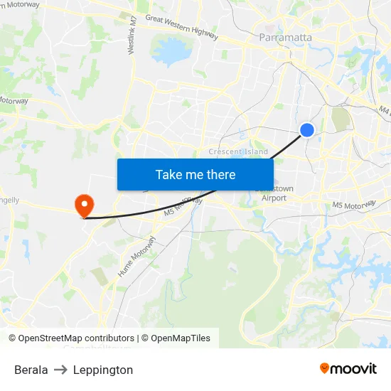Berala to Leppington with public transportation