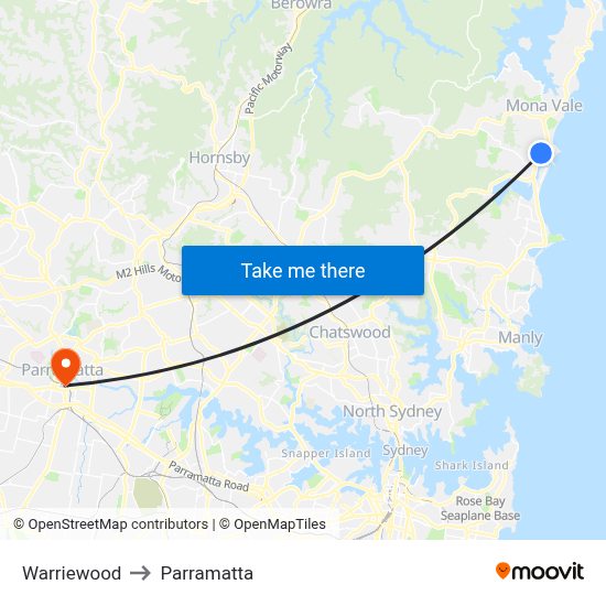 Warriewood to Parramatta with public transportation