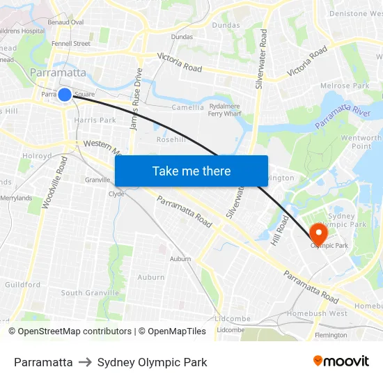 Parramatta to Sydney Olympic Park with public transportation