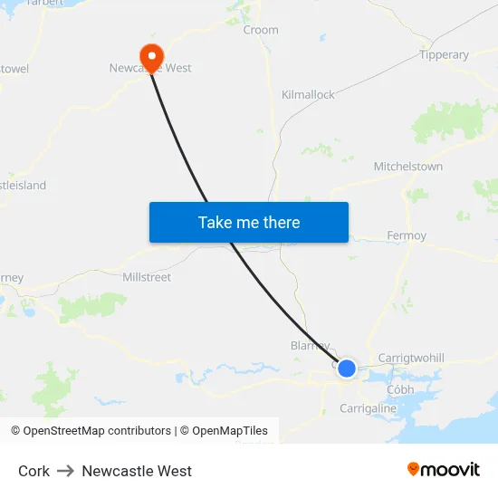 Cork to Newcastle West with public transportation