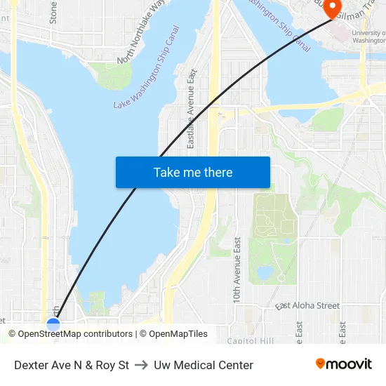 Dexter Ave N & Roy St to Uw Medical Center with public transportation