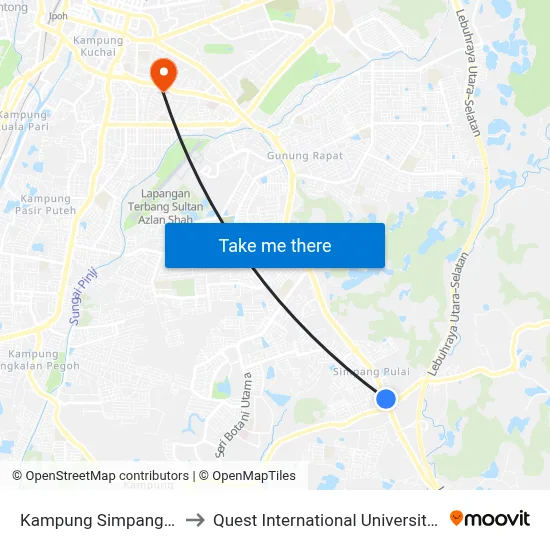 Kampung Simpang Pulai ke Quest International University Perak dengan ...