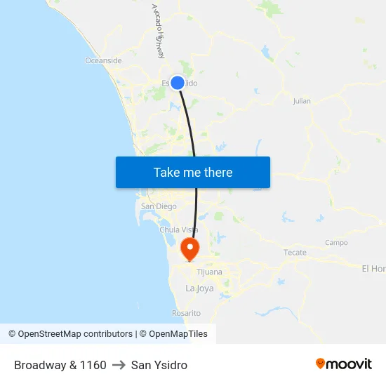 Broadway & 1160 a San Ysidro con transporte público