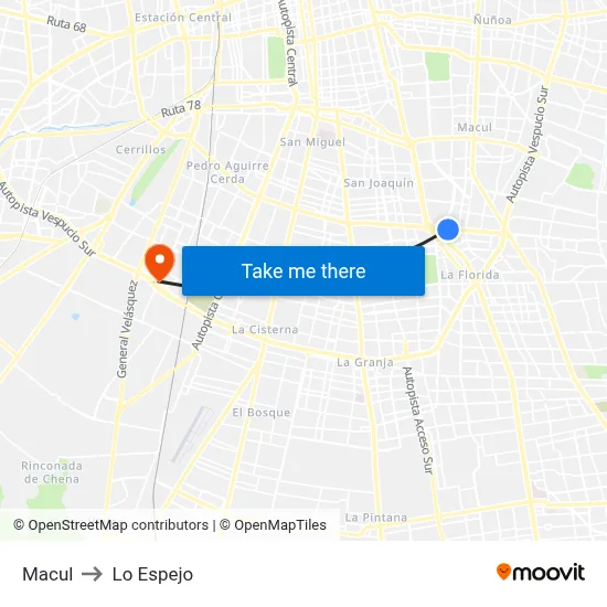 Macul a Lo Espejo con transporte público