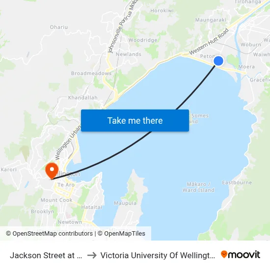 Jackson Street at Aurora Street to Victoria University Of Wellington ...