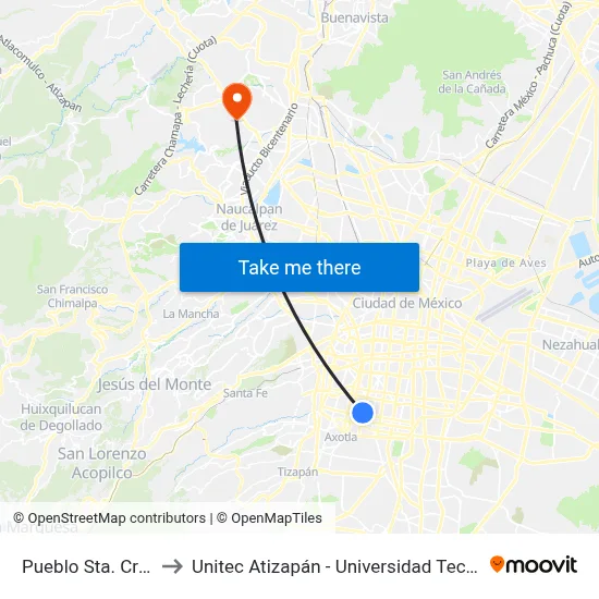 Pueblo Sta. Cruz Atoyac to Unitec Atizapán - Universidad Tecnológica de ...