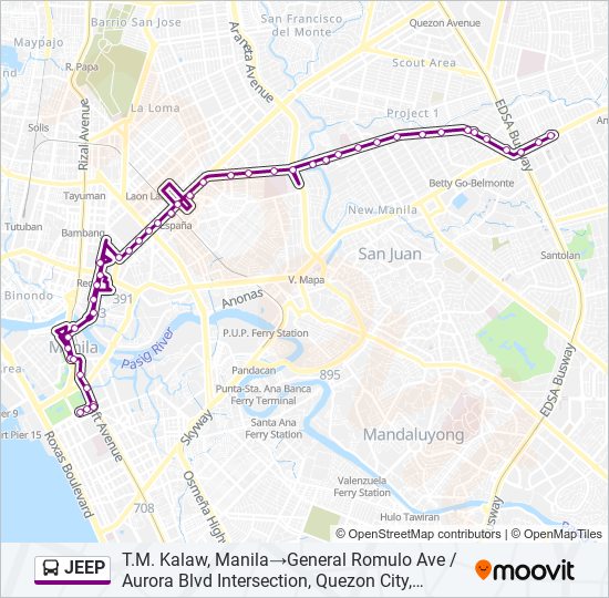 jeep Route: Schedules, Stops & Maps - T.M. Kalaw, Manila‎→General ...