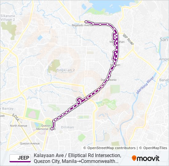 jeep Route: Schedules, Stops & Maps - Kalayaan Ave / Elliptical Rd ...