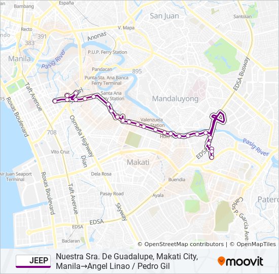 jeep Route: Schedules, Stops & Maps - Nuestra Sra. De Guadalupe, Makati ...