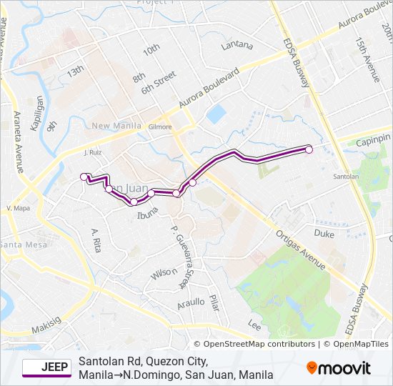 jeep Route: Schedules, Stops & Maps - Santolan Rd, Quezon City, Manila ...