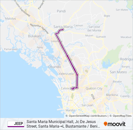 jeep Route: Schedules, Stops & Maps - Santa Maria Municipal Hall, Jc De ...