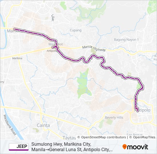 jeep Route: Schedules, Stops & Maps - Sumulong Hwy, Marikina City ...