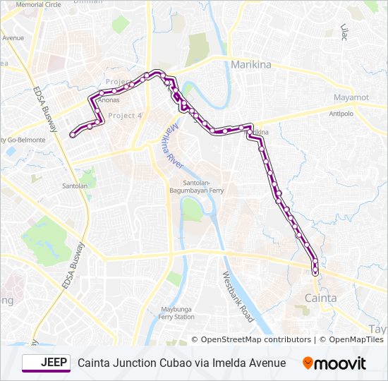 jeep Route: Schedules, Stops & Maps - P. Tuazon Blvd / 9th Ave ...