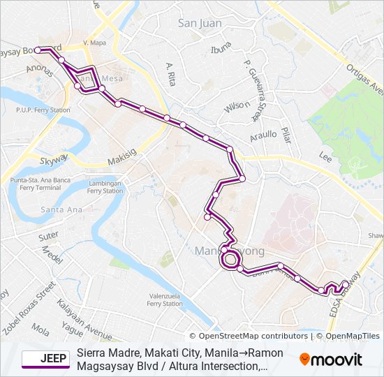 jeep Route: Schedules, Stops & Maps - Sierra Madre, Makati City, Manila ...